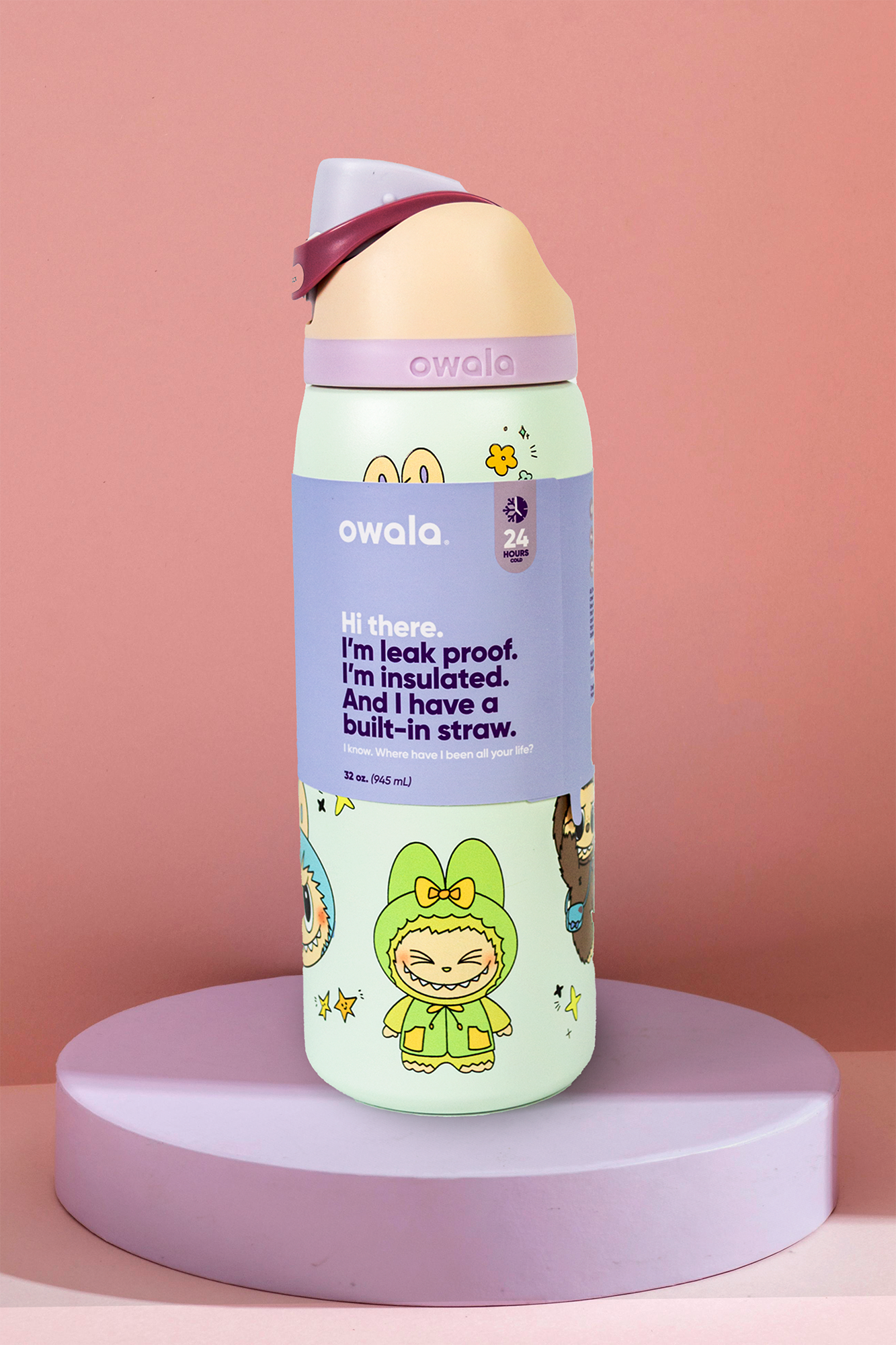 Owala Thermos - Free Sip 32oz Labubu Green – Azap Flores MX